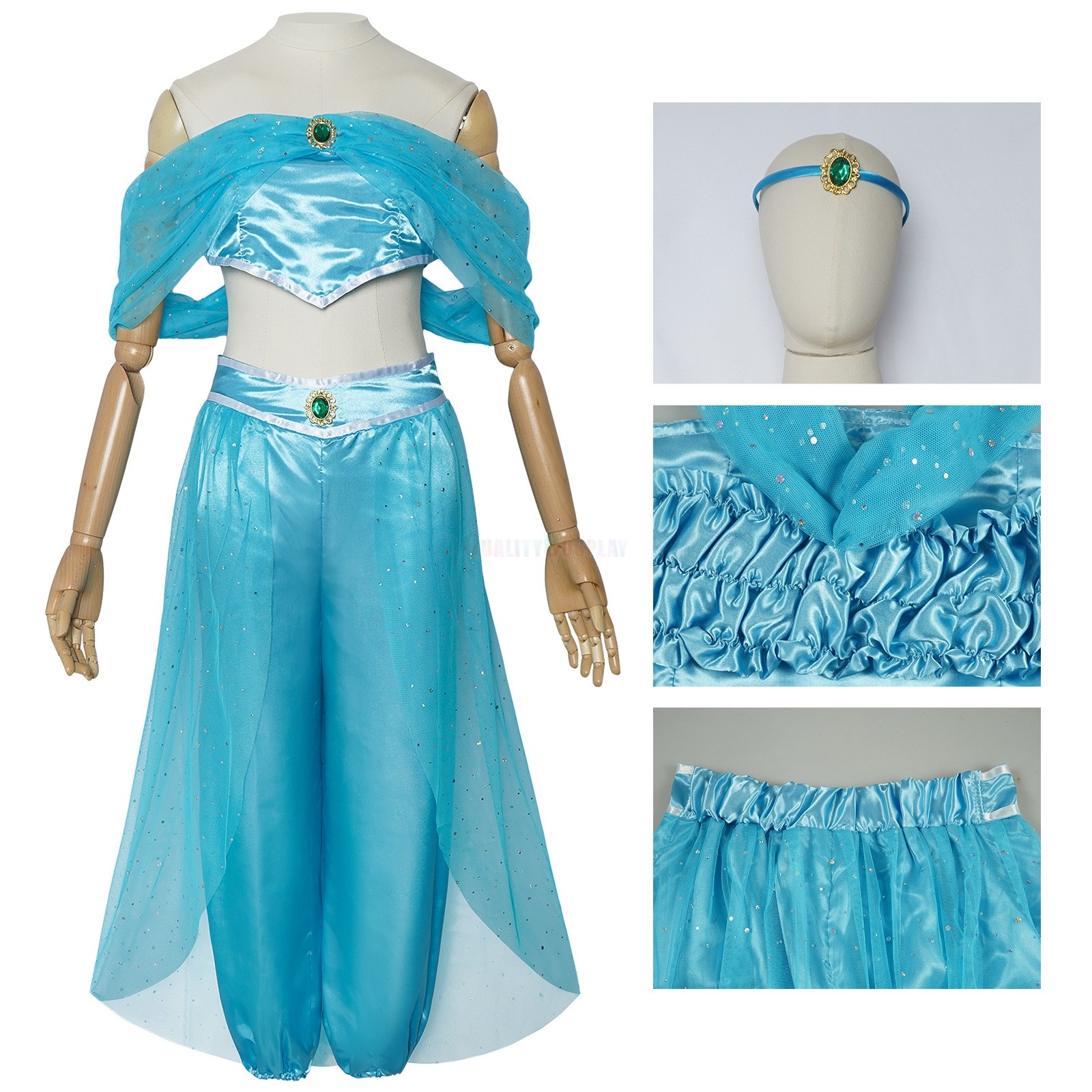 Aladdin Jasmine Princess Cosplay Dress Parent-Child Halloween Costume ...