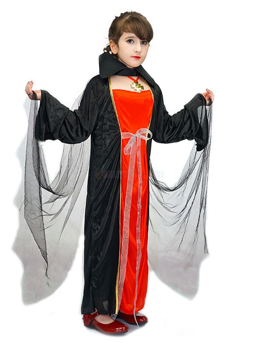 Halloween Little Girl Children's Castle Vampire Princess Costume ...