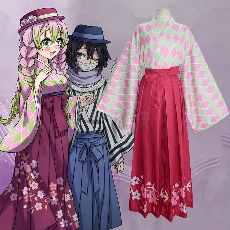 Demon Slayer Kanroji Mitsuri Kimono Cosplay Costume - HQCOSPLAY