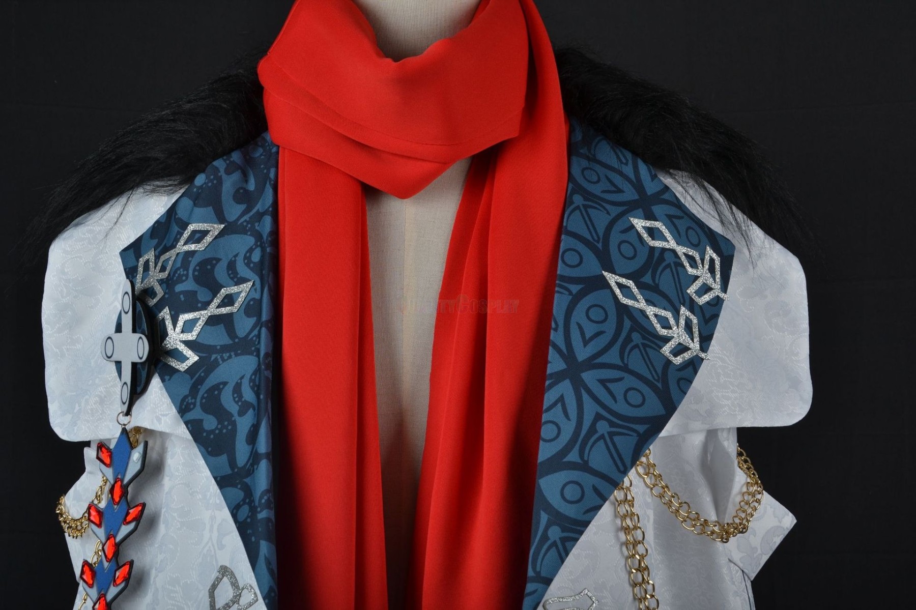 Genshin Impact Fatui Tartaglia Cosplay Costume Cape & Scarf - HQCOSPLAY