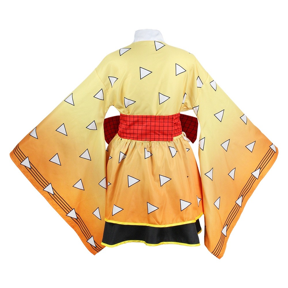 Demon Slayer Agatsuma Zenitsu Maid Skirt Cosplay Costume - HQCOSPLAY