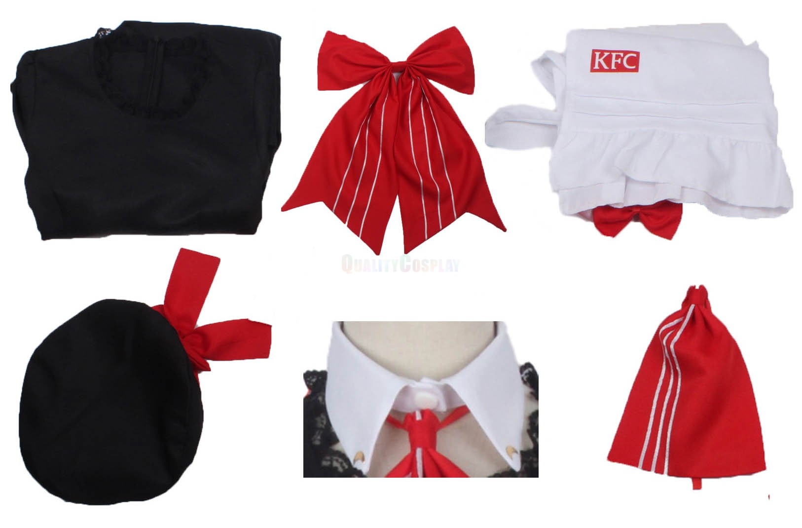 Genshin Impact Noelle KFC Lolita Cosplay Costume - HQCOSPLAY