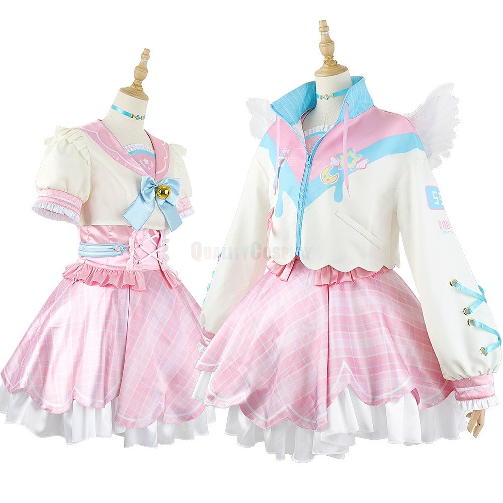 Virtual YouTuber Vtuber NIJISANJ Amamiya Kokoro Preppy Cosplay Costume ...