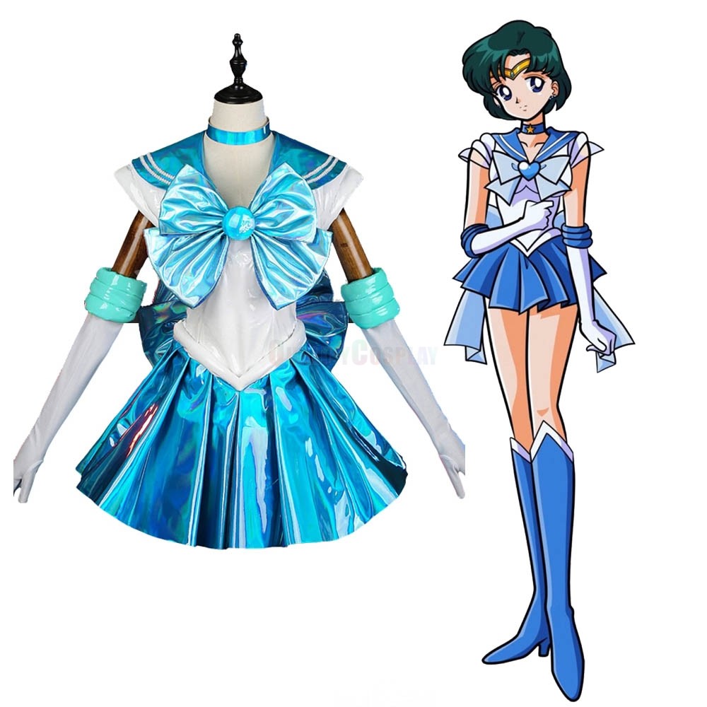 Sailor Moon 30th Anniversary Mizuno Ami Sailor Mercury Cosplay Costume ...
