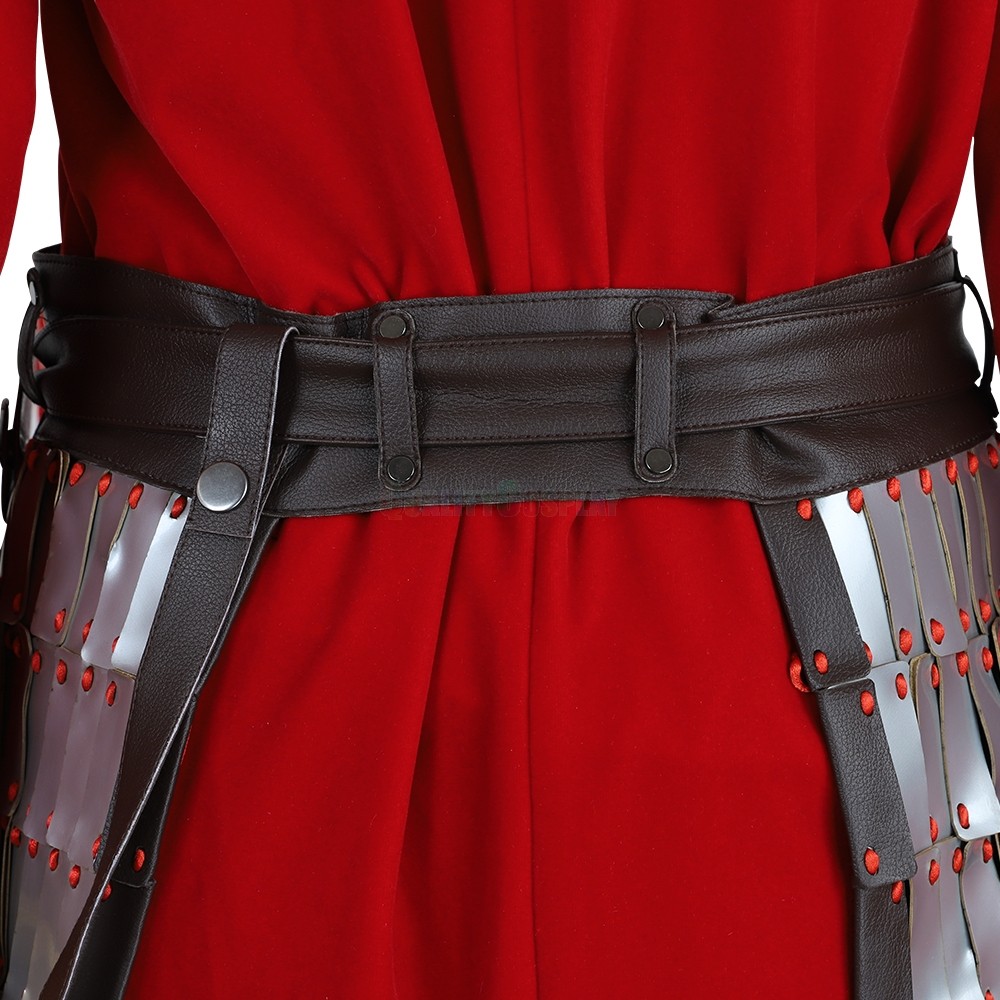 2020 Movie Mulan Female Chinese Style Red Cosplay Suit - HQCOSPLAY