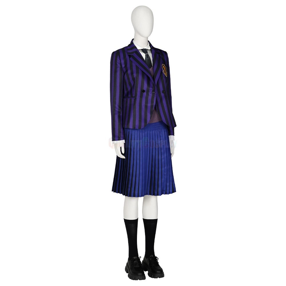 The Addams Family Wednesday Cosplay Female School Uniform - HQCOSPLAY