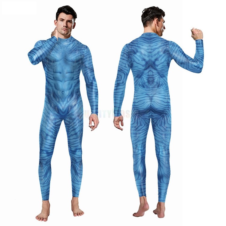 Avatar: The Way of Water Men's Na'vi Warrior Bodysuit For Halloween ...