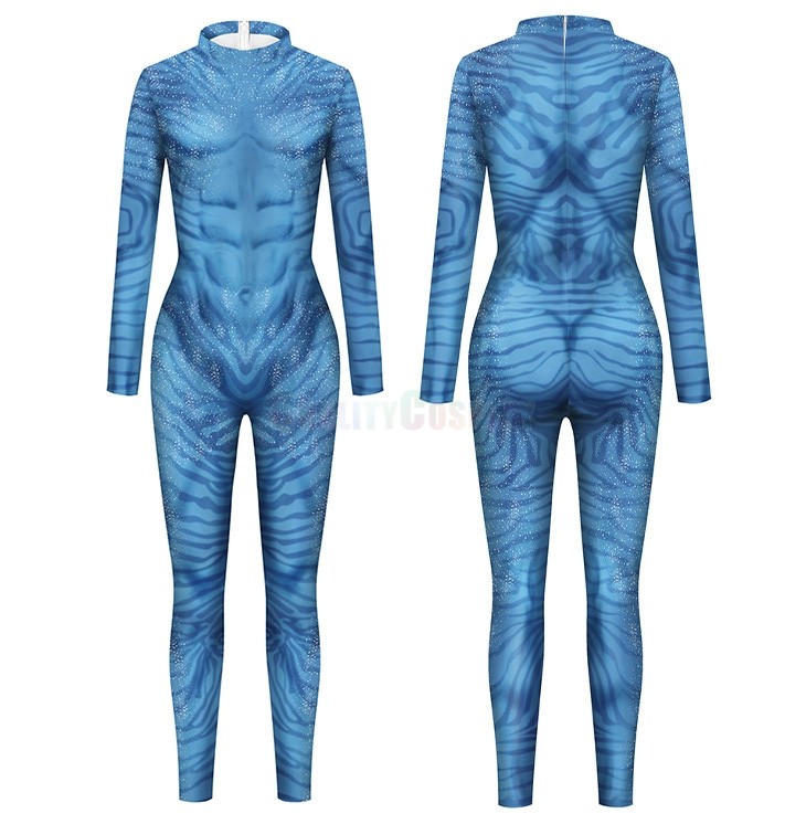 Avatar: The Way of Water Men's Na'vi Warrior Bodysuit For Halloween ...