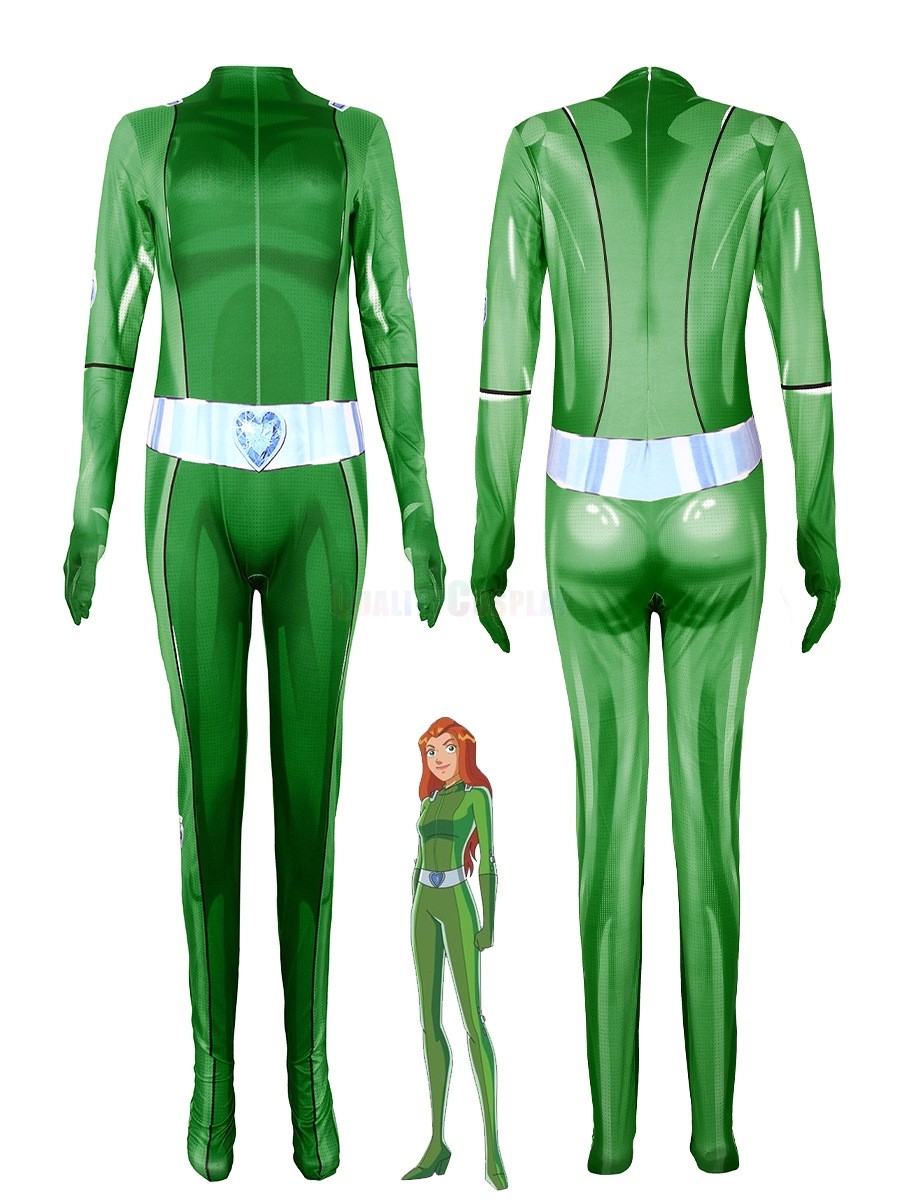Adult & Kids Halloween Costume Totally Spies Samantha Cosplay Jumpsuit ...