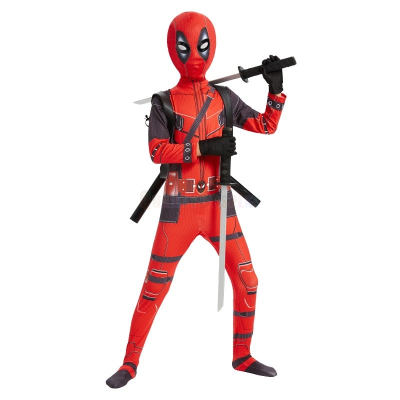 Adult & Kids Deadpool Cosplay Costume Printed Suit For Halloween ...