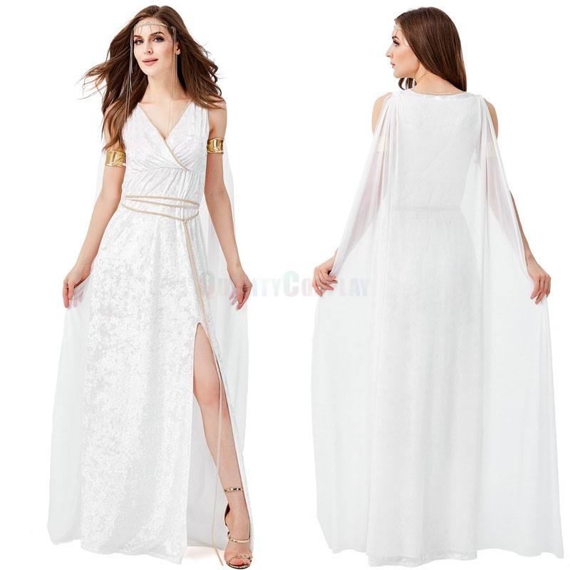 Ancient Greek goddess of Liberty Long Dress Halloween Cosplay Costume ...
