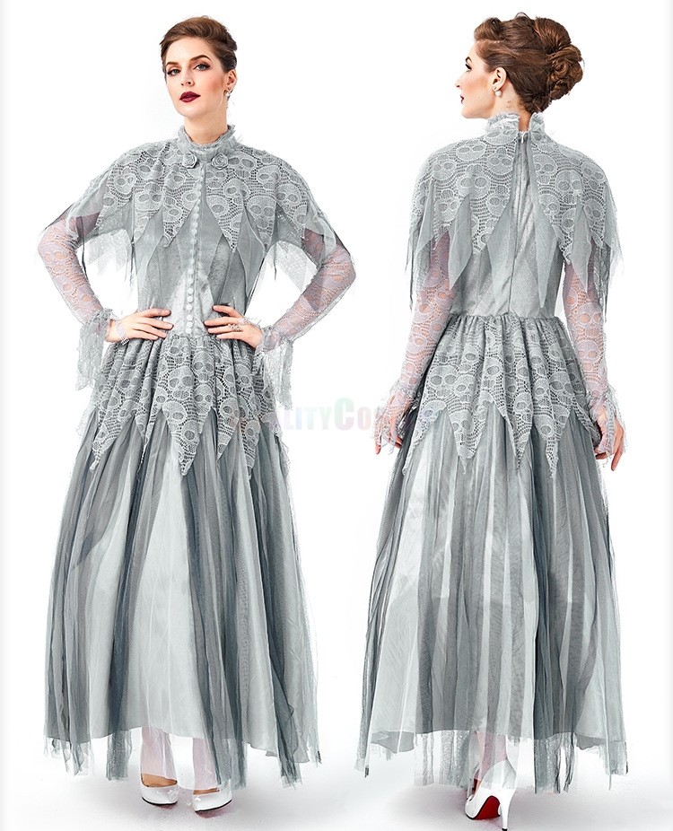 Spanish Style Lolita Skeleton Ghost Bridal Dress Adult Halloween ...