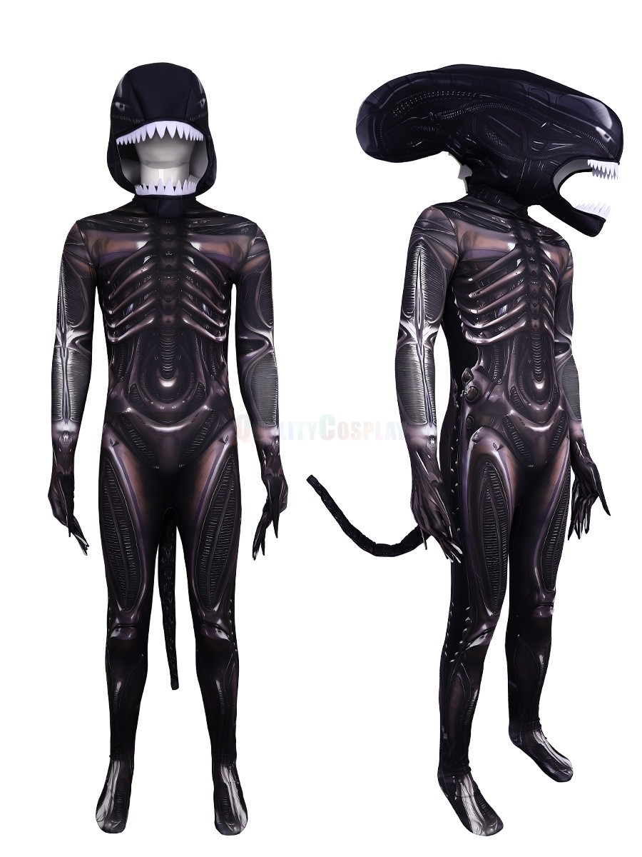 Alien Romulus Alien Bodysuit with Tail For Adults Halloween Costumes ...