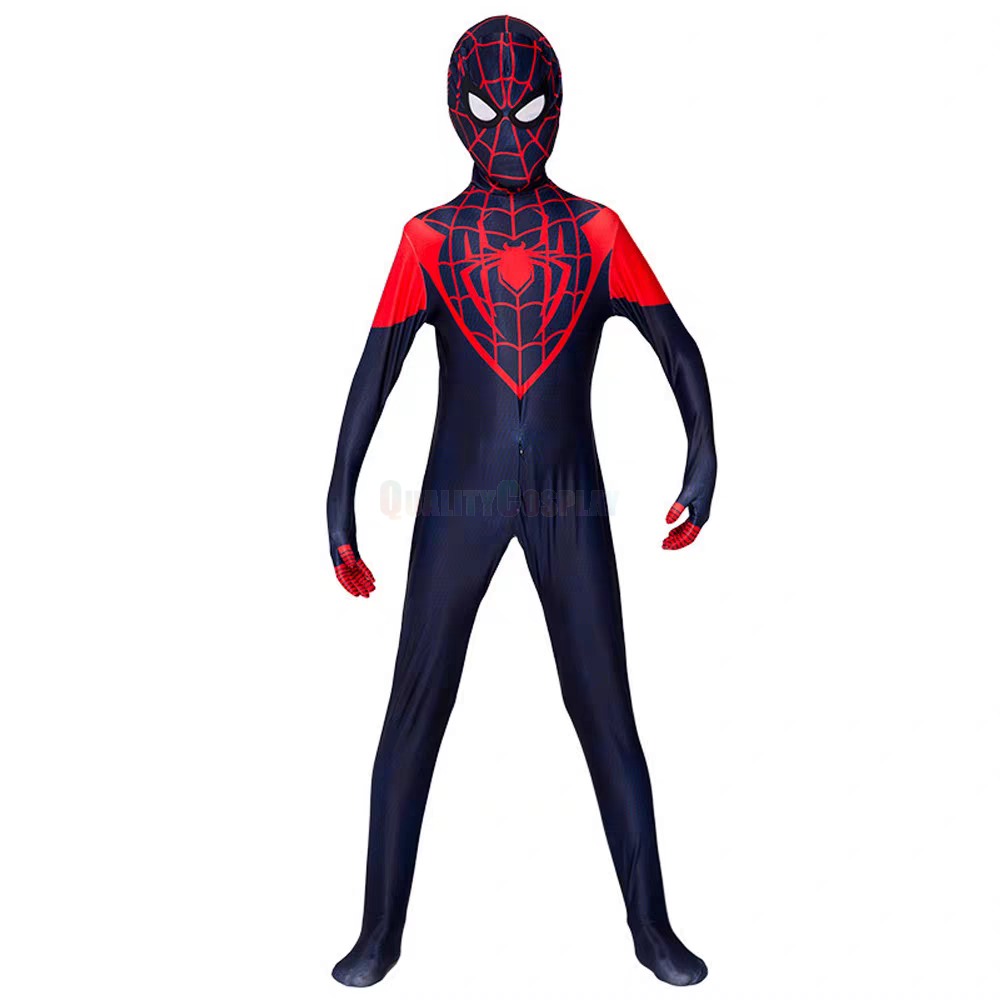 Halloween Cosplay Costume Animated Version of Miles Printed Jumpsuit ...