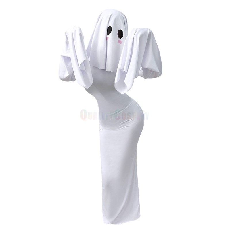 Apricot Lady Cute Ghost Dress Halloween Party Cosplay Costume - HQCOSPLAY