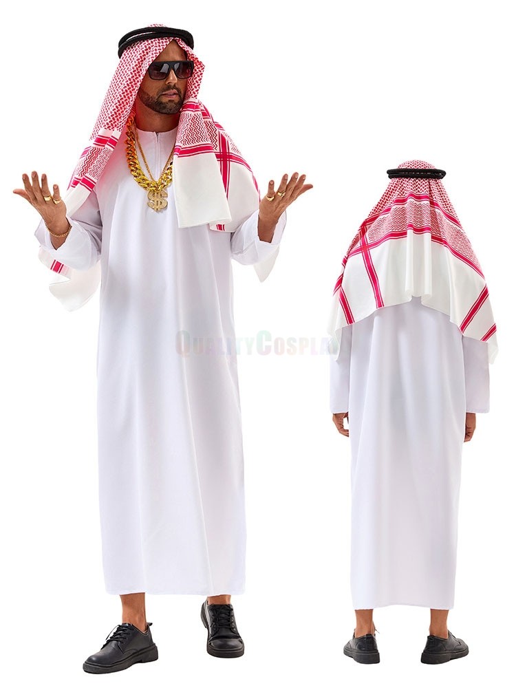Middle East Arab Dubai Rich-Man Robe Halloween Party Cosplay Costume ...