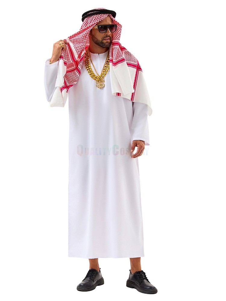 Middle East Arab Dubai Rich-Man Robe Halloween Party Cosplay Costume ...