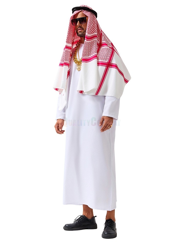 Middle East Arab Dubai Rich-Man Robe Halloween Party Cosplay Costume ...