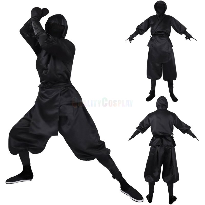 Halloween Adult Costume Japanese Black Ninja Cosplay Costume - HQCOSPLAY