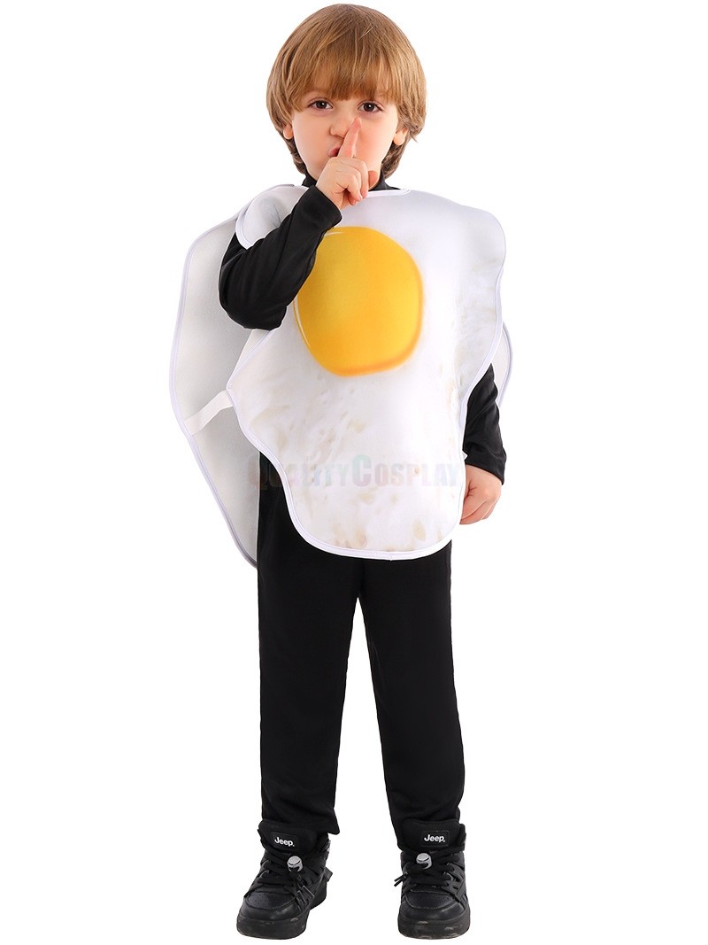 Children's Halloween Food Costume Children's Fried Eggs Cosplay Costume ...