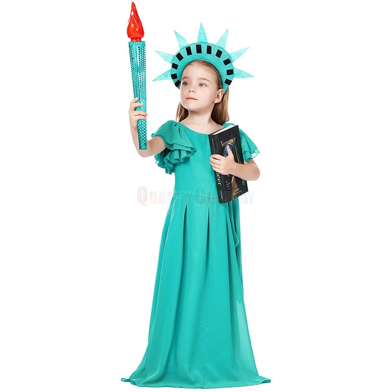 Children's Statue of Liberty Halloween Cosplay Costume - HQCOSPLAY