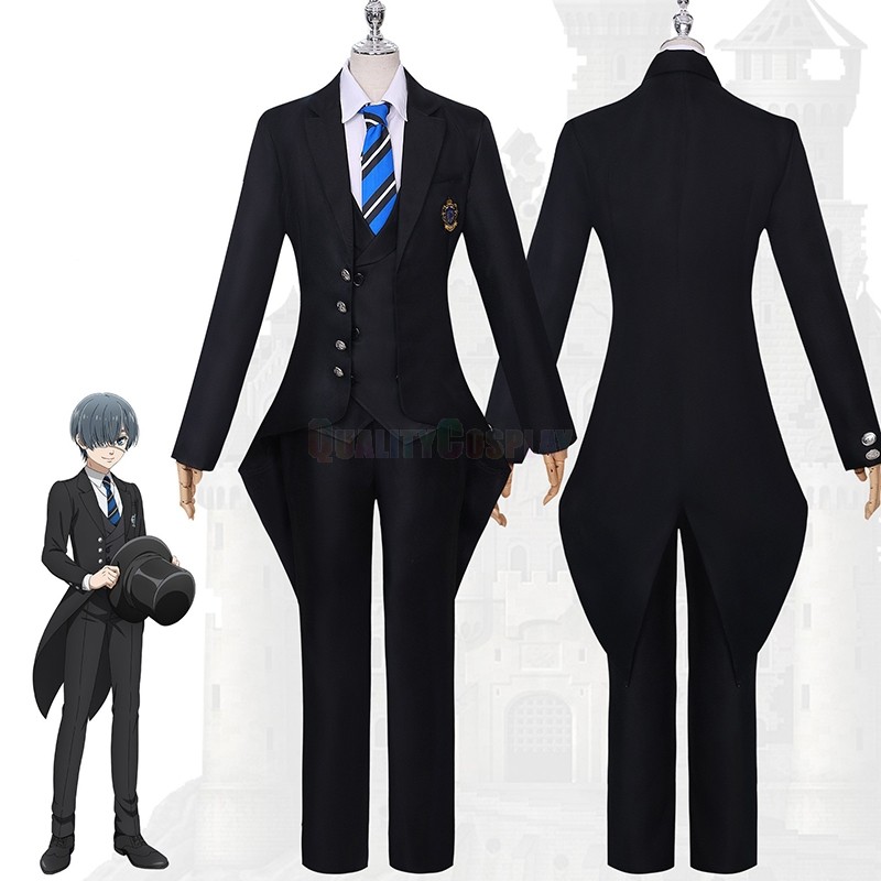 Black Butler Ciel Phantomhive School Suit Cosplay Costume - HQCOSPLAY