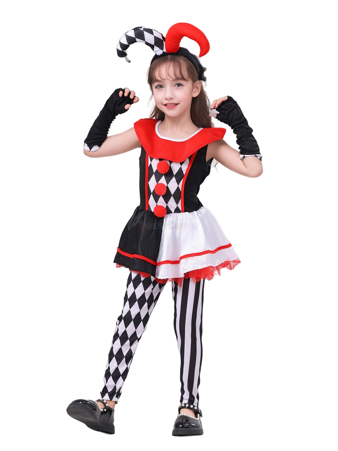 Halloween Carnival Party Clowns Plaid Dress Party Cosplay Costume ...