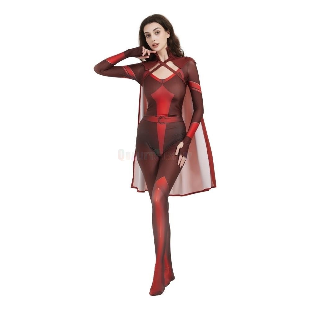 Halloween Female Family Costume Crimson Countess Cosplay Printed ...