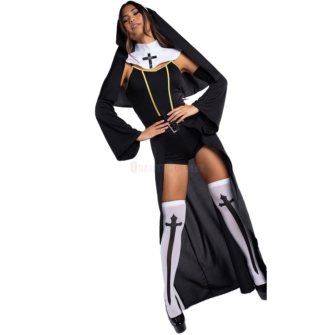 Halloween Carnival Cross Nun Costume Maria Cosplay Costume - HQCOSPLAY