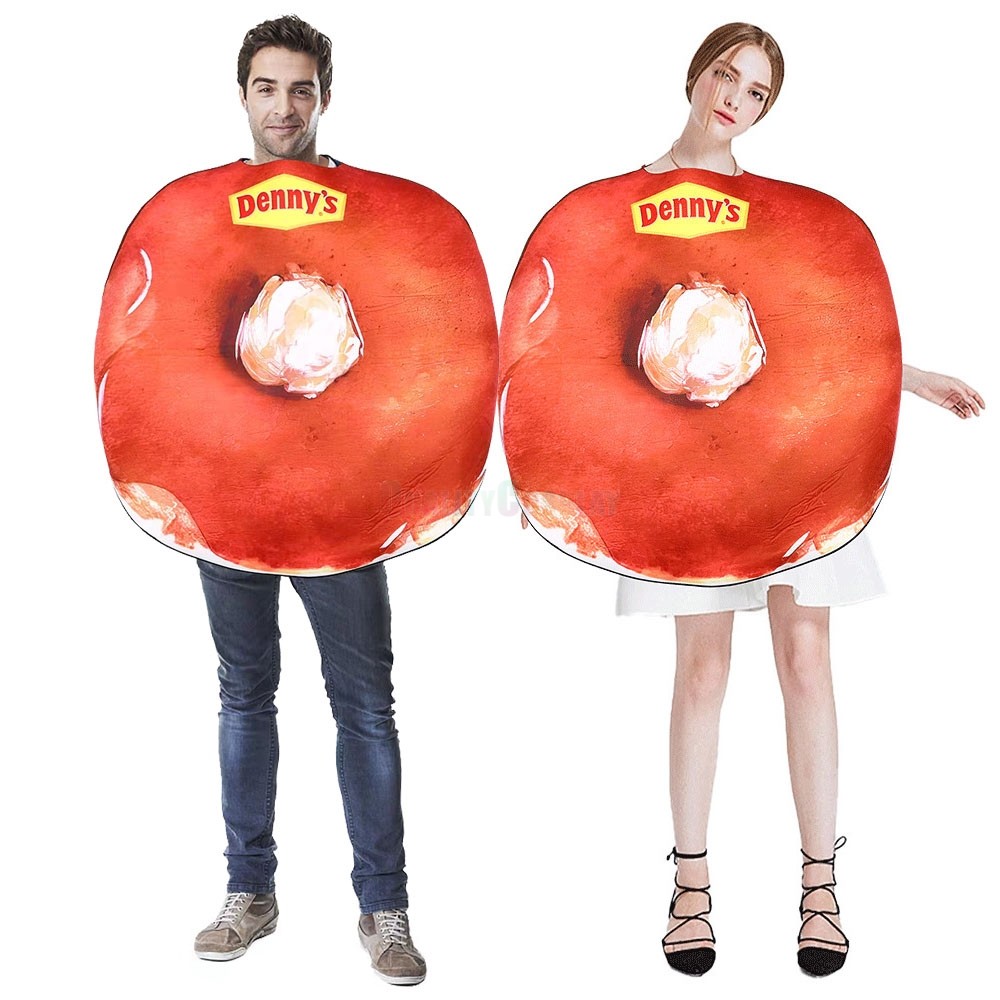Adult Unisex Food Doughnut Sponge Suit Halloween Funny Cosplay Costume ...