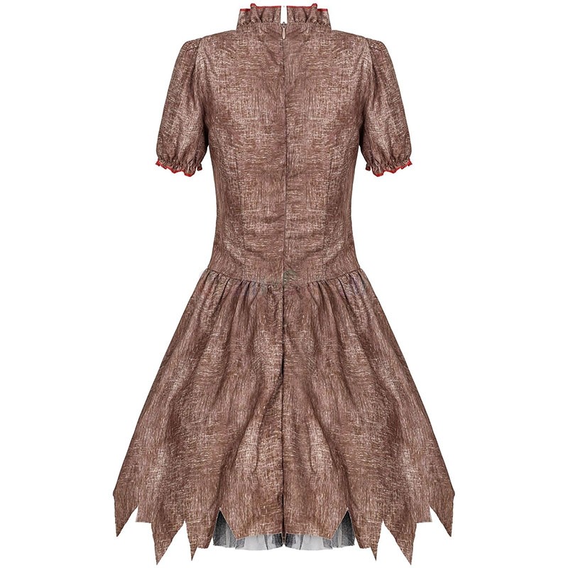 Halloween Evil Doll Costume Brown Mummified Doll Cosplay Costume ...