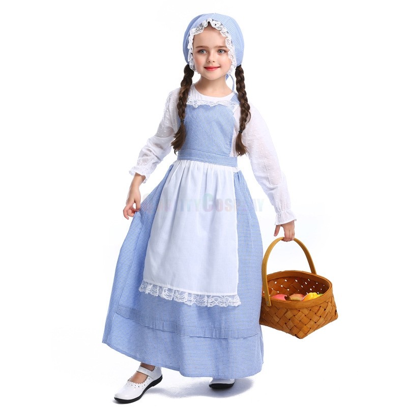 European Pastoral Style Farm Flower Girl Cosplay Costume - HQCOSPLAY