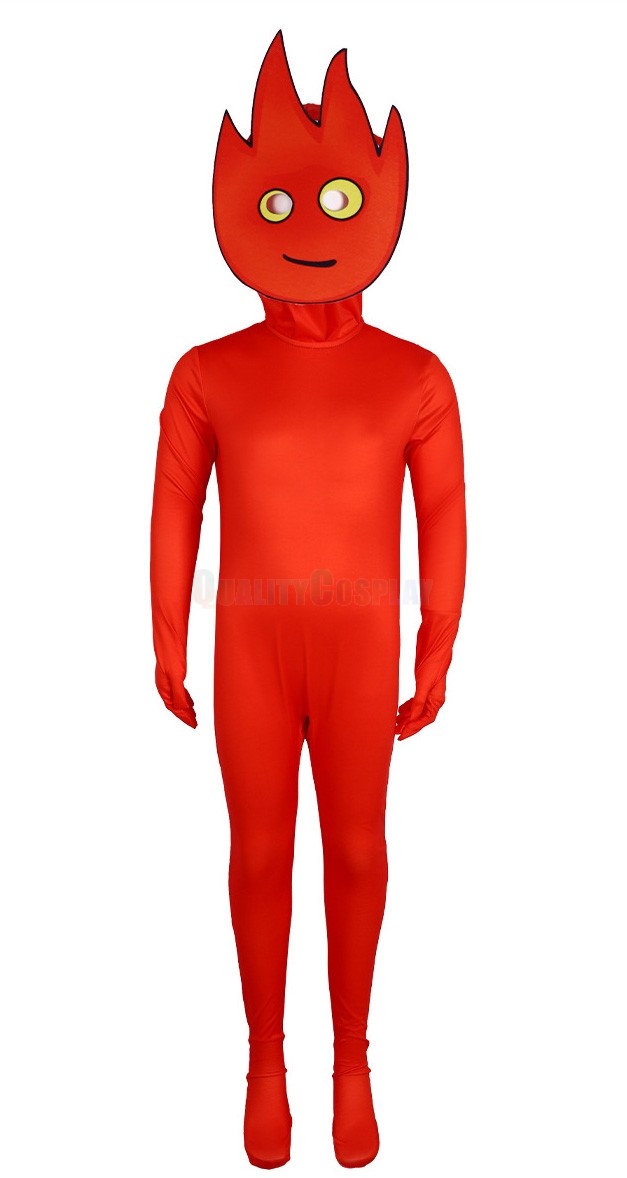Fireboy and Watergirl Fireboy Jumpsuit For Adults & Kids Halloween ...