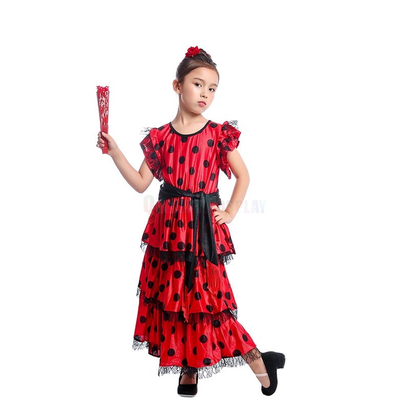 Spanish Girls' Traditional Flamenco Dancers' Exotic Costumes - HQCOSPLAY