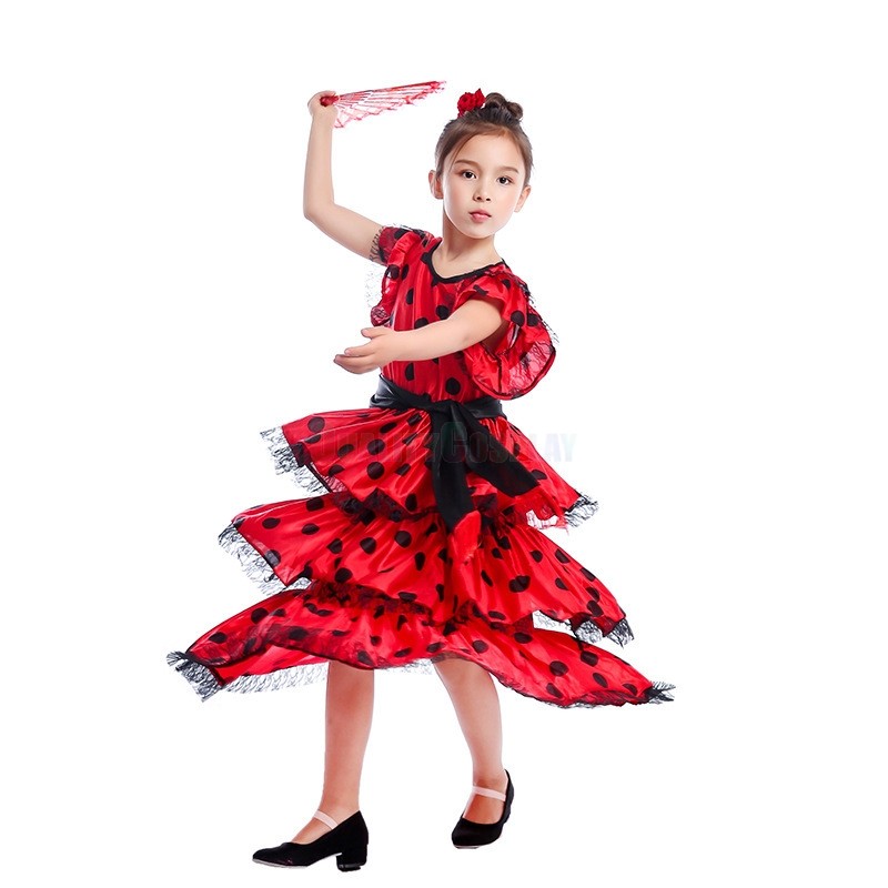 Spanish Girls' Traditional Flamenco Dancers' Exotic Costumes - HQCOSPLAY