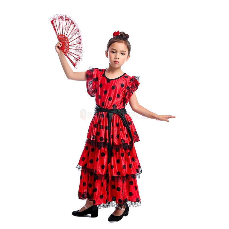Spanish Girls' Traditional Flamenco Dancers' Exotic Costumes - HQCOSPLAY