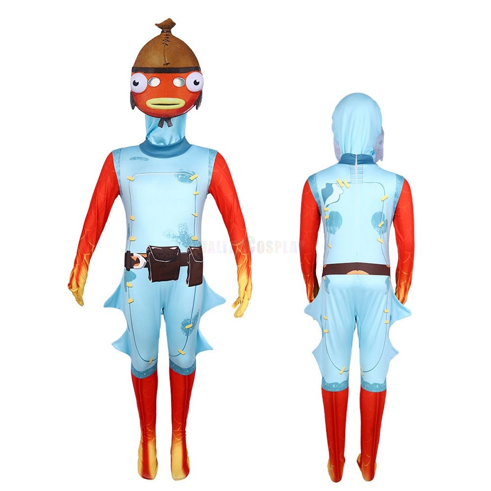 Halloween Fortnite Fishstick Onesie Parent-child Cosplay Costume ...