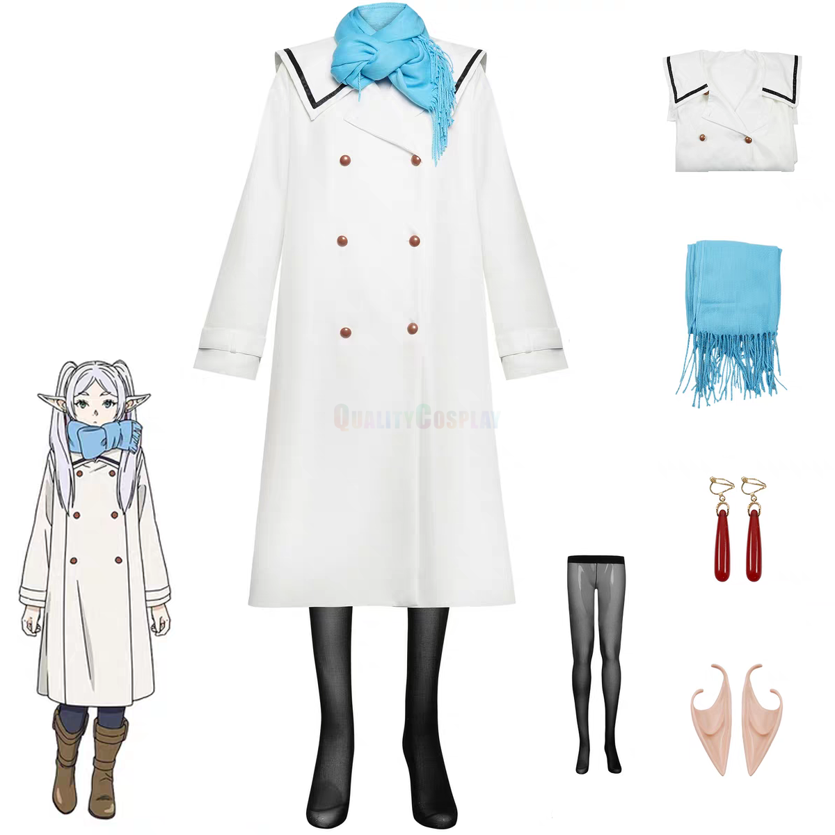 Halloween Costume Frieren Cosplay Scarf Set - HQCOSPLAY