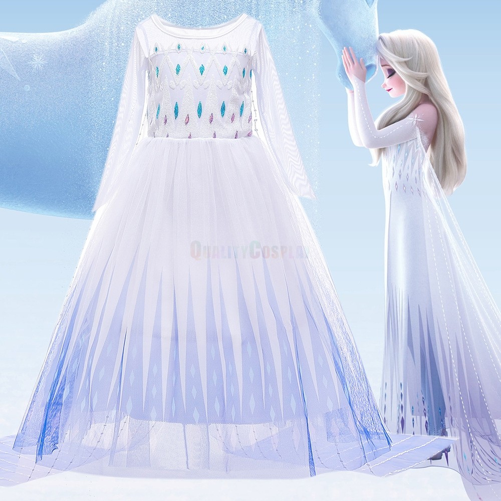 Frozen II Elsa Princess Dress Children's Halloween Cosplay Costume ...