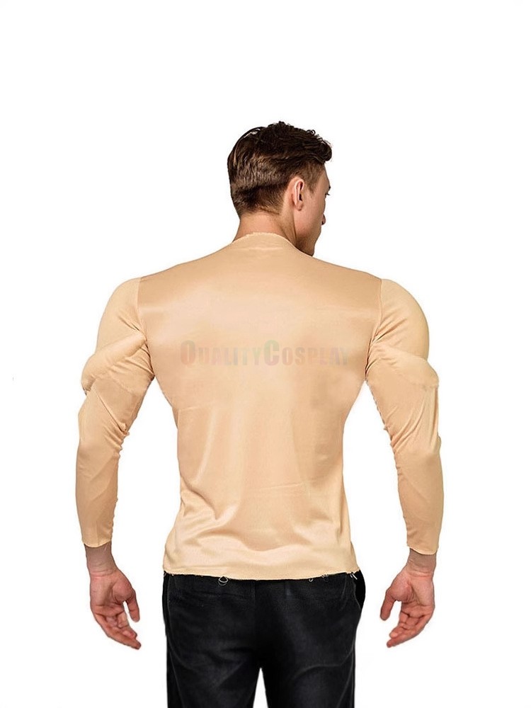 Funny Adult Muscle Costume Halloween Cosplay Fake Abs T-shirt - HQCOSPLAY