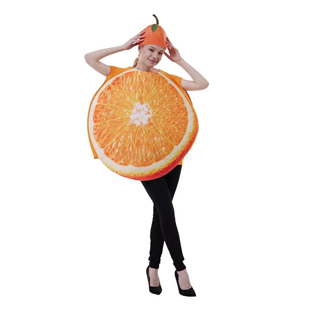Adult Fruit Cosplay Costume Halloween Funny Orange Costume - HQCOSPLAY
