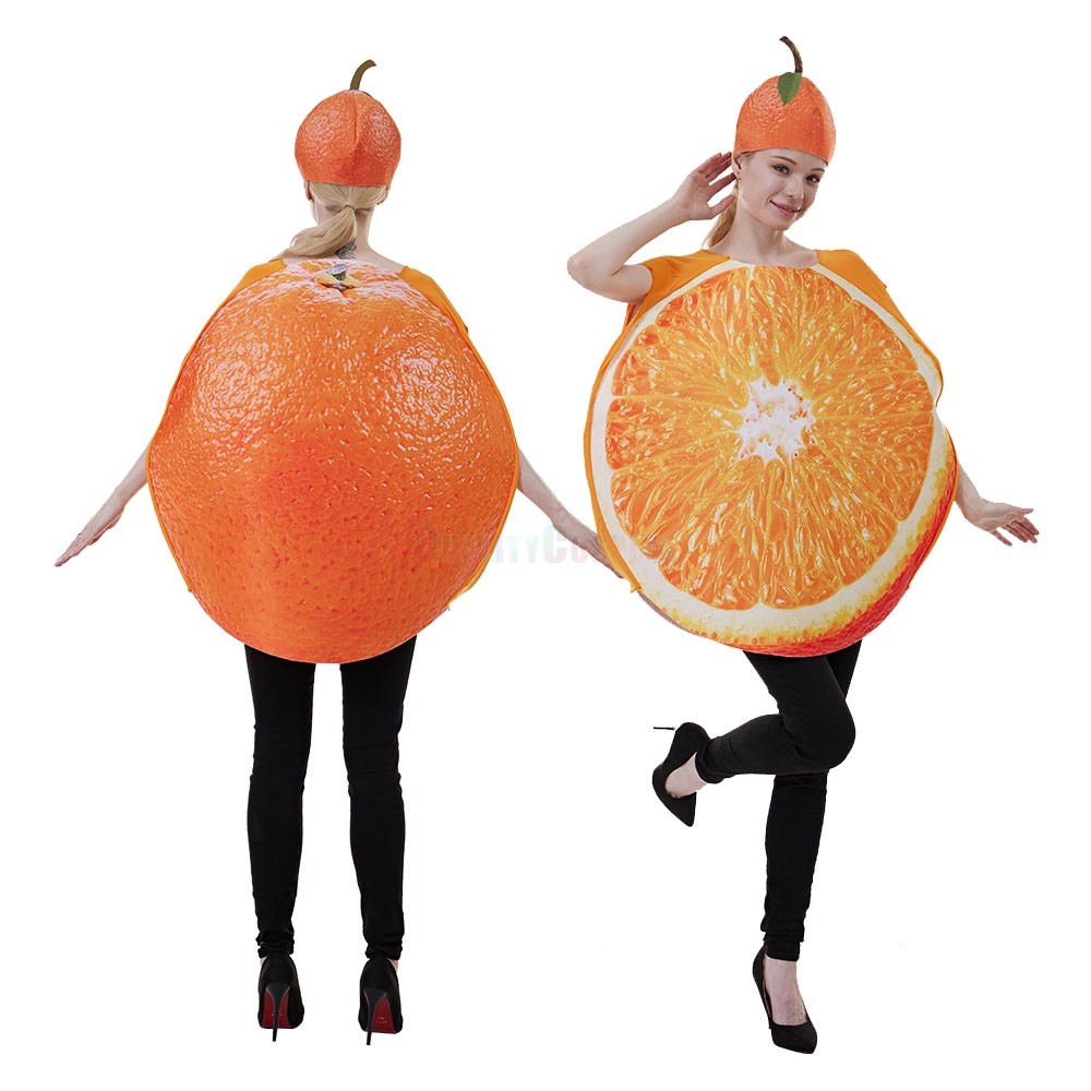 Adult Fruit Cosplay Costume Halloween Funny Orange Costume - HQCOSPLAY