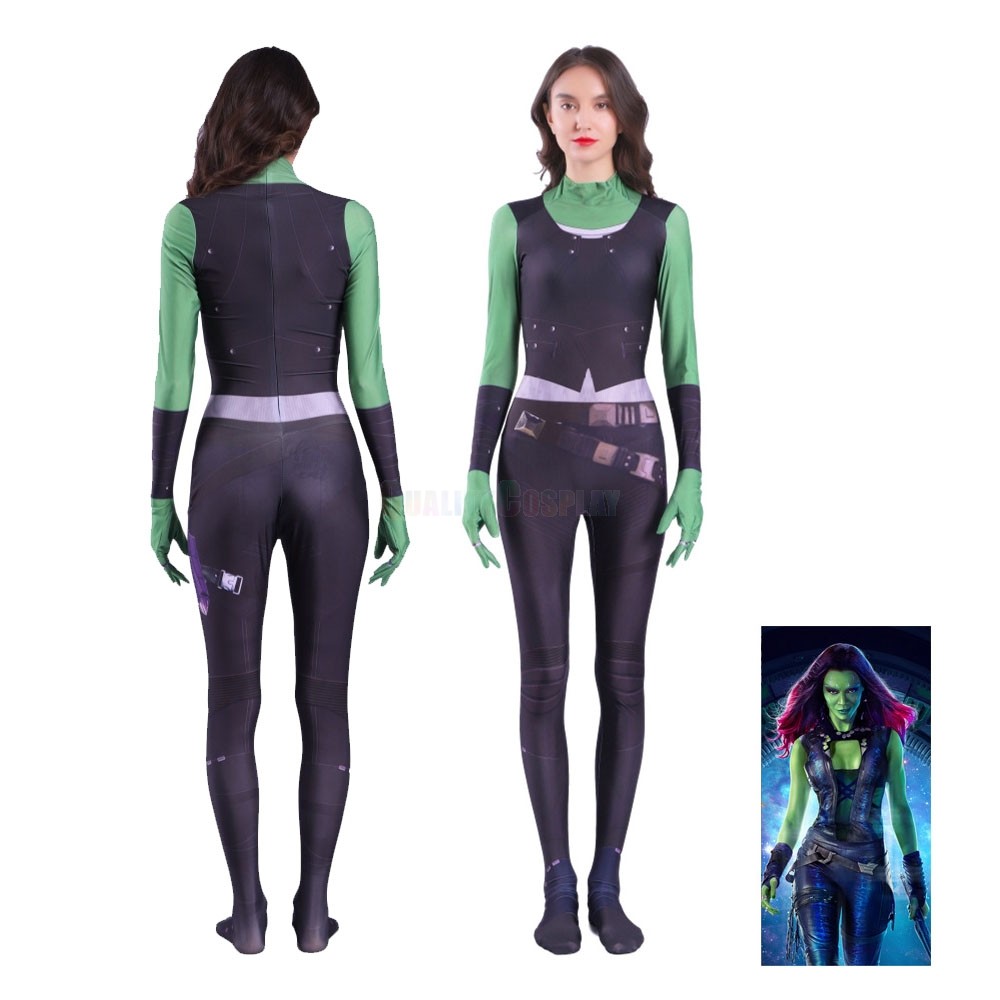 Marvel Gamora Printed Cosplay Jumpsuit For Halloween Family Costume ...
