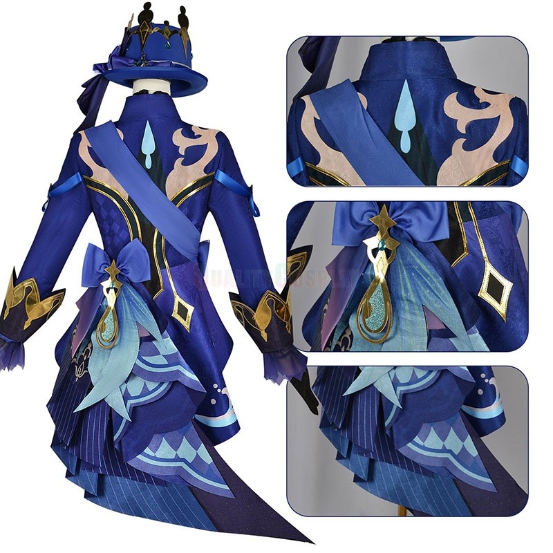 Genshin Impact Furina Cosplay Costume Black Outfit - HQCOSPLAY