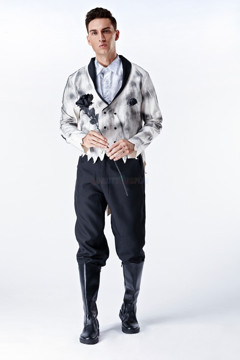 Hallween Creepy Cemetery Ghost Bride & Groom Couple Matching Cosplay ...