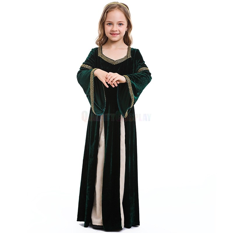 Halloween Renaissance Retro Medieval Girl's Palace Cosplay Dress ...