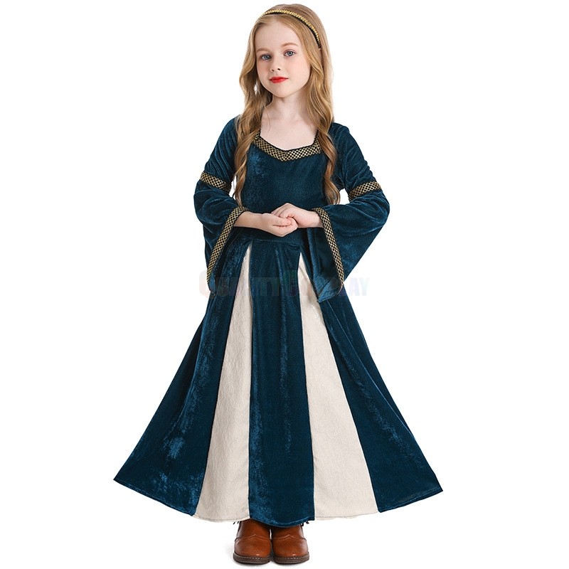 Halloween Renaissance Retro Medieval Girl's Palace Cosplay Dress ...