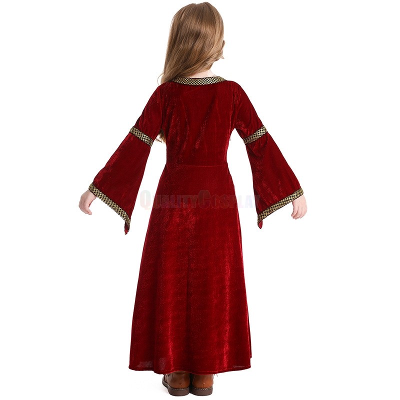 Halloween Renaissance Retro Medieval Girl's Palace Cosplay Dress ...