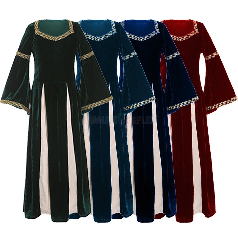 Halloween Renaissance Retro Medieval Girl's Palace Cosplay Dress ...