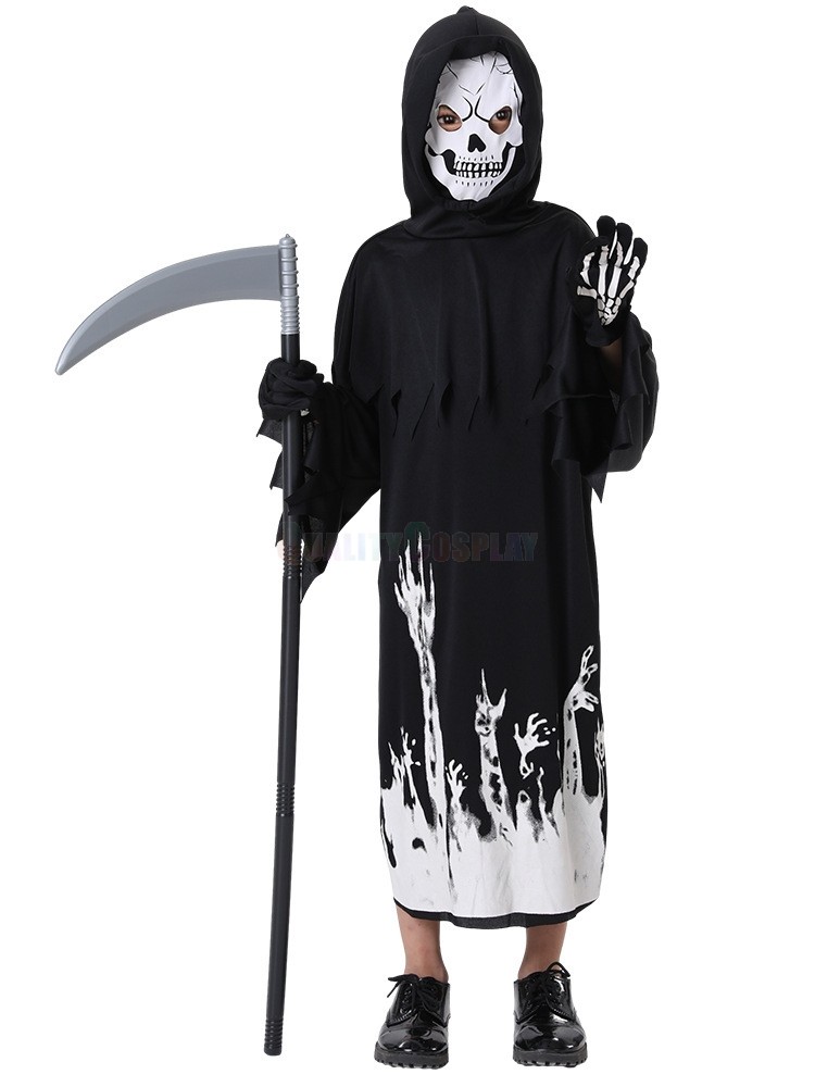 Glow-in-The-Dark Scythe Vampire Halloween Cosplay Costume For Kids ...